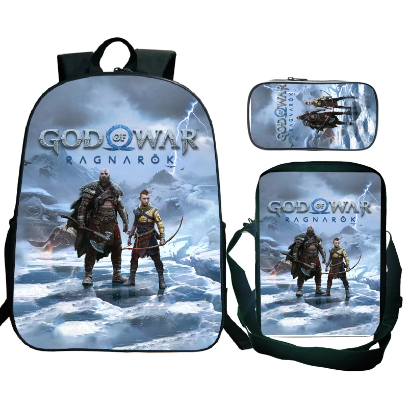 3pcs-Set-God-of-War-Ragnarok-Backpack-Kratos-Atreus-Student-Kid-Back-to ...