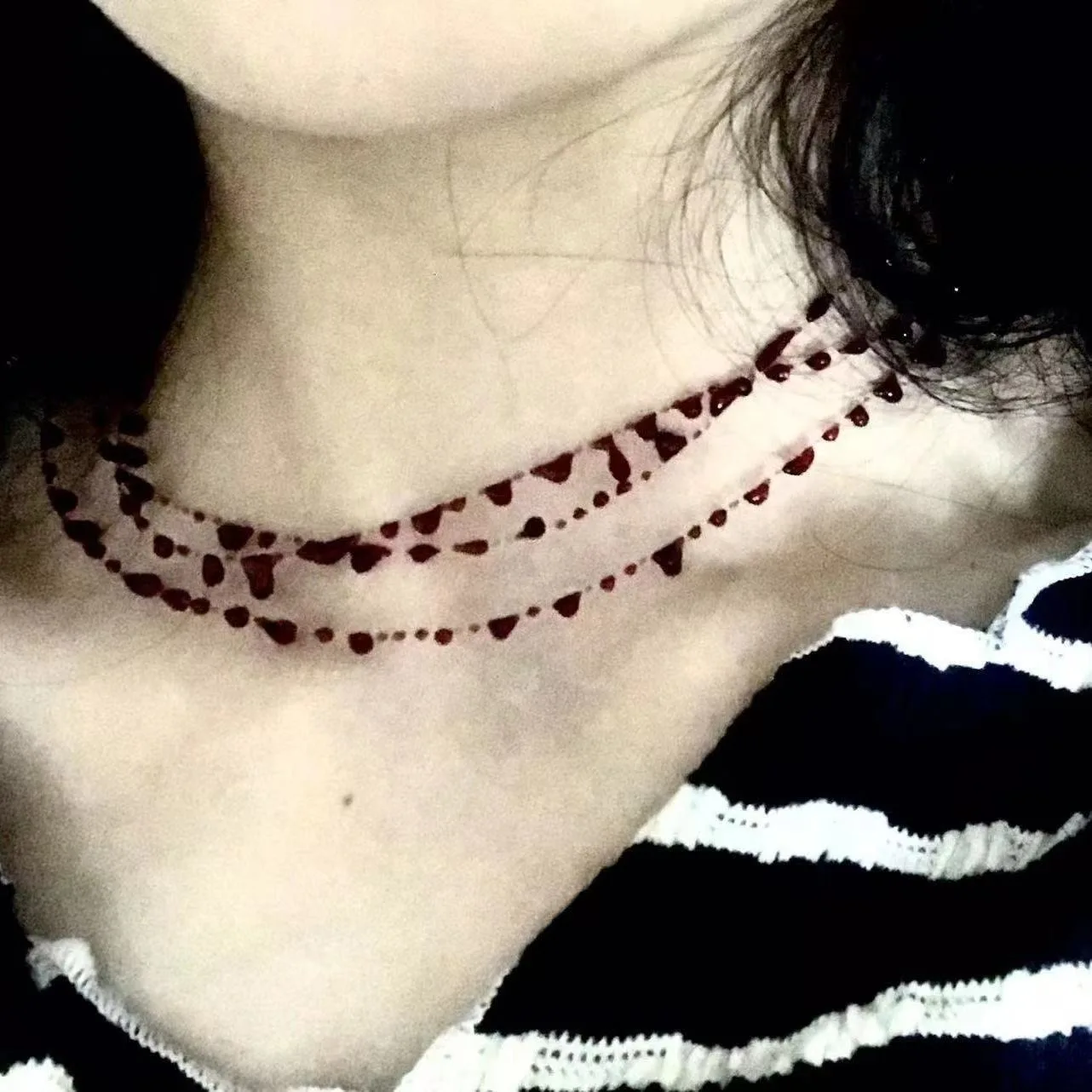 Gothic-Punk-Style-Blood-Droplet-Bracelet-Necklace-Blood-Bead-Choker ...