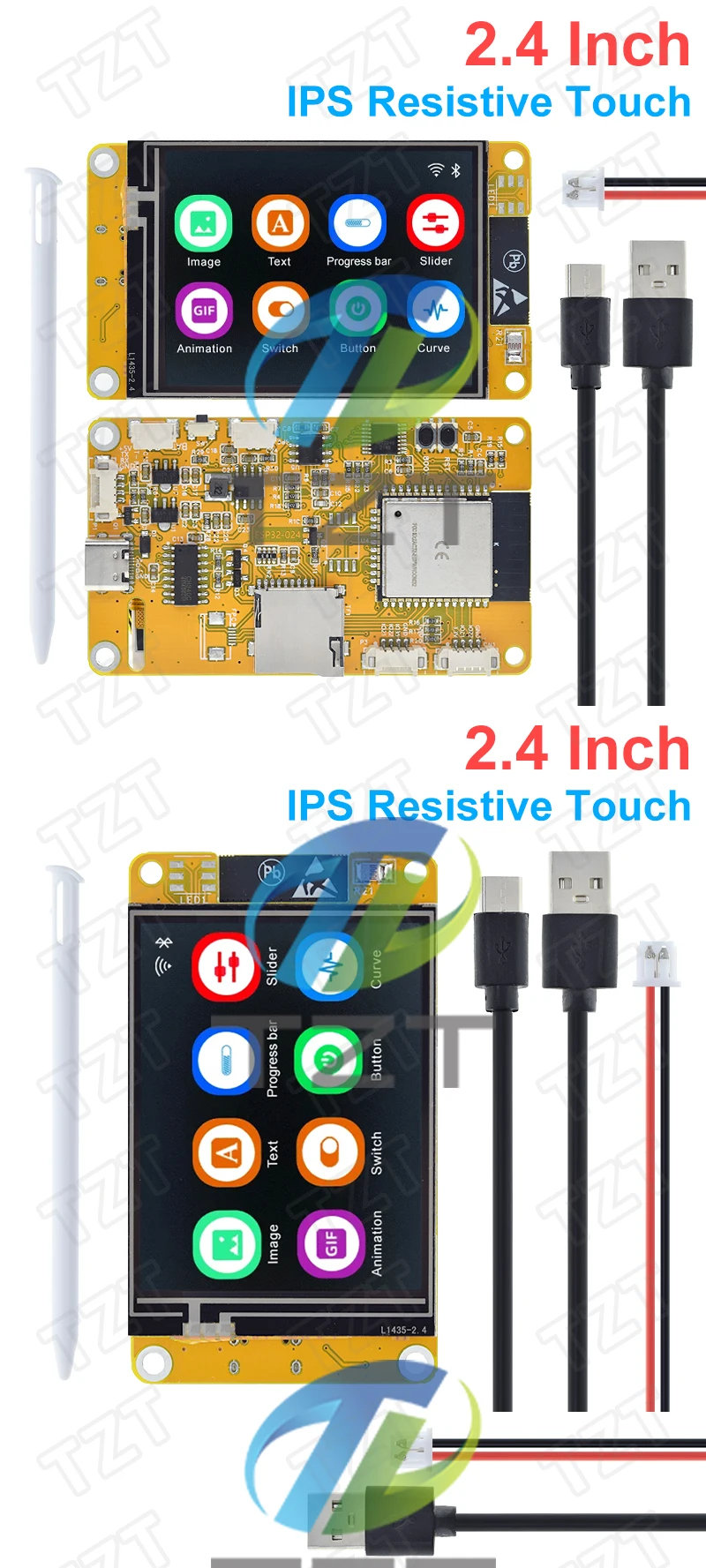 TZT ESP32 LVGL WIFI&Bluetooth Development Board 2.4 inch LCD TFT Module 240*320 Smart Display ...