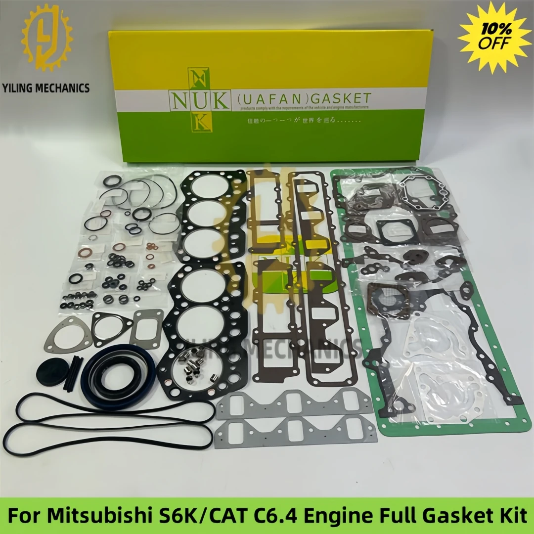 For Mitsubishi S6K CAT C6.4 Engine Full Gasket Kit,OEM# 34394-10011,For ...