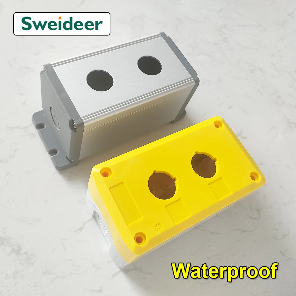 Metal Plastic Push Buttons Box 2 Hole Aluminium Plastic Control Box ...