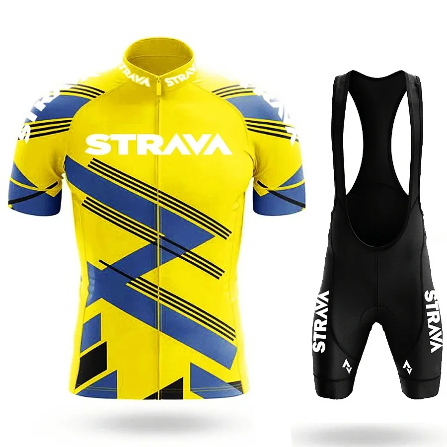 Strava-Pro-Cycling-Jersey-Set-Summer-Short-Sleeve-Breathable-Men-s-MTB ...