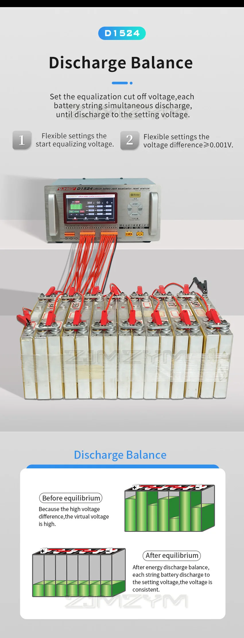 Sunkko D1524 15a High Current Lithium Battery Equalizer Pressure ...