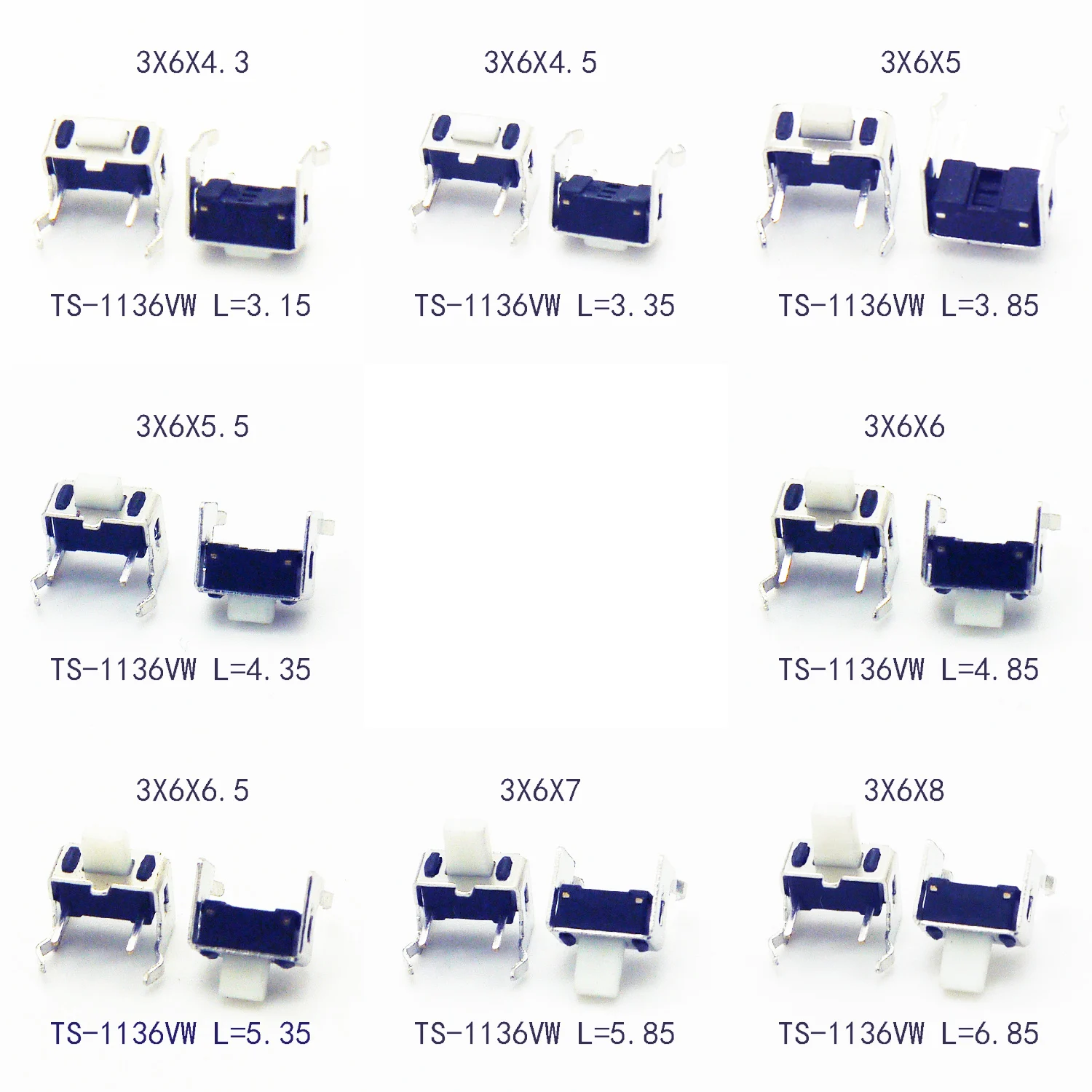 Switch Tactile Push Button Switches 6x6x10 | 6x6x13mm Tactile Push ...