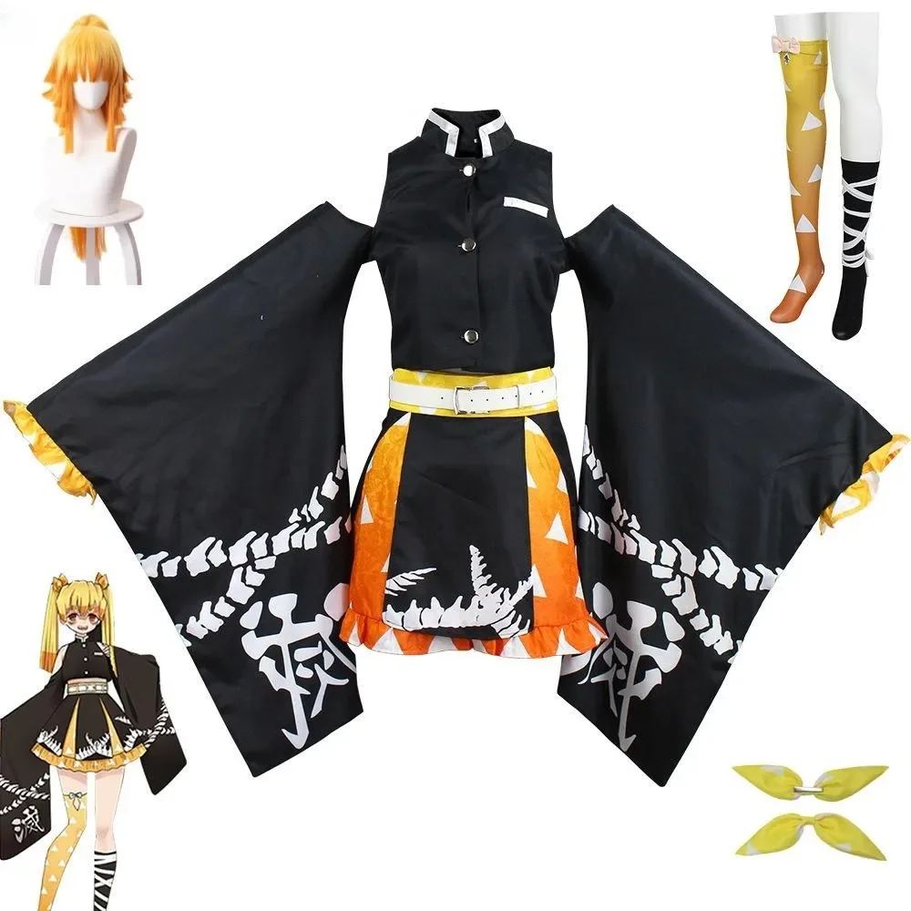 Disfraz-de-Anime-Zenitsu-Agatsuma-vestido-de-fiesta-amarillo-y-negro ...