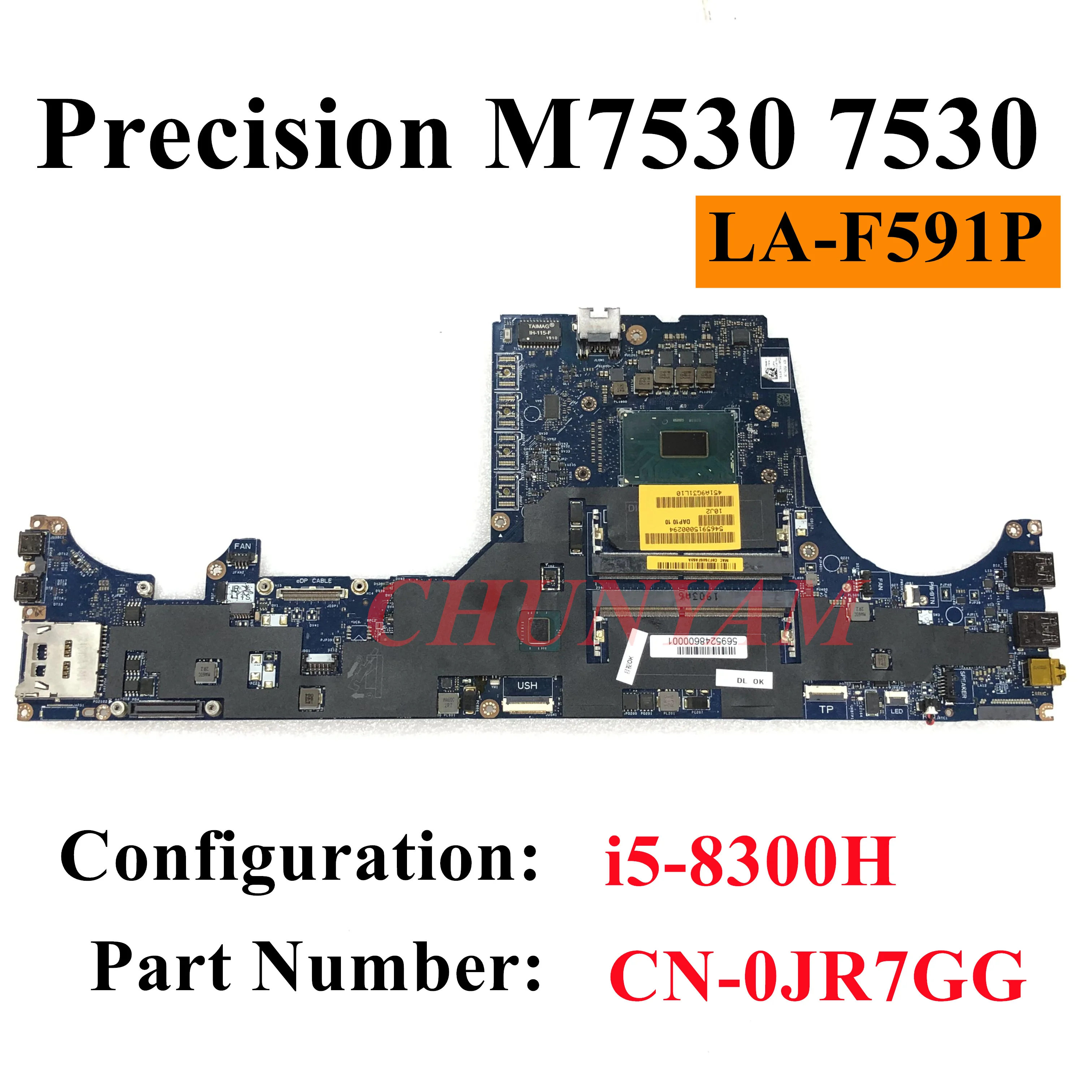 LA-F591P-I5-8300H-FOR-Dell-Precision-7530-M7530-Laptop-Motherboard-CN ...