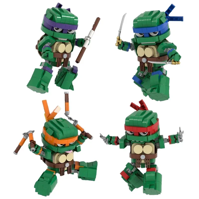 Anime Series Accessories Square Head Figures Ninja Turtles Building ...