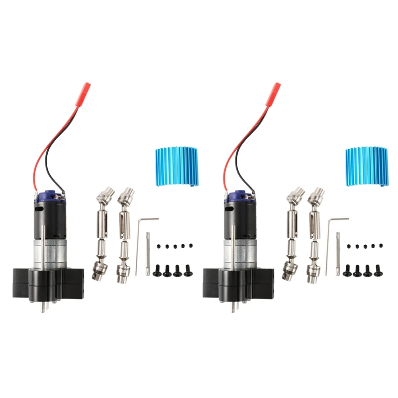 2X Metal Transmissão Gearbox 370 Motor Com Drive Shaft Acessórios de ...