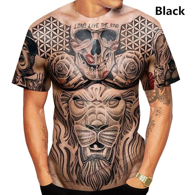 2022 Muscle Men's Fashion Cool 3D Art Printed T-Shirt Casual Funny ...