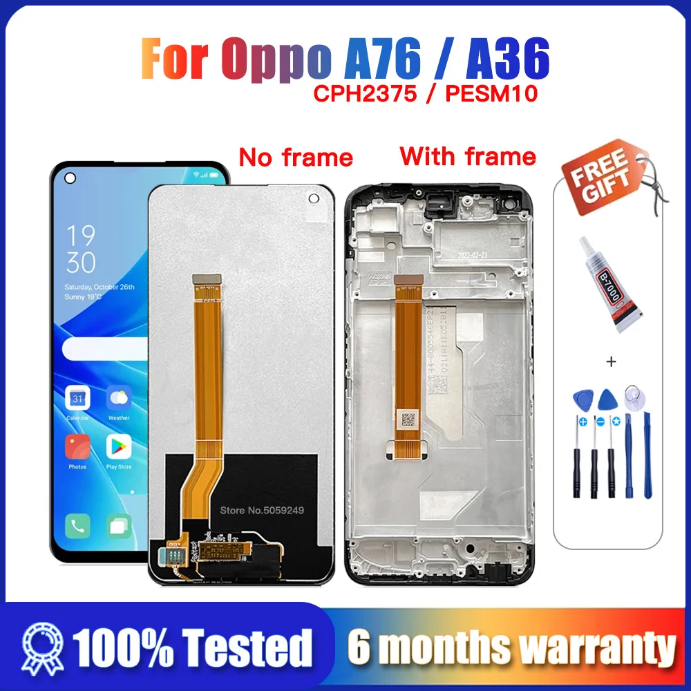6-56-Original-For-Oppo-A76-CPH2375-LCD-Display-Screen-Digitizer-Assembly-Replacement-For-A36 ...