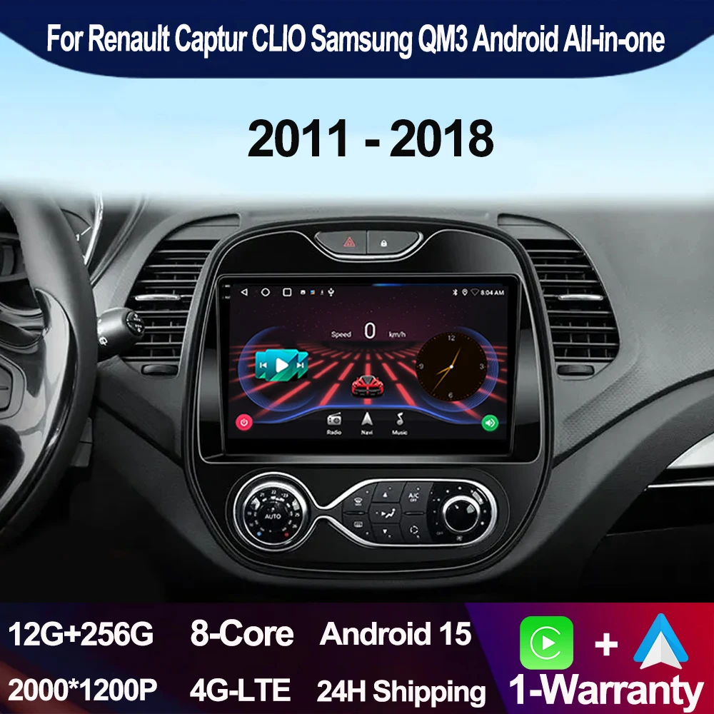 Android 15 Car Radio Stereo For Renault Captur CLIO Samsung QM3 Android ...