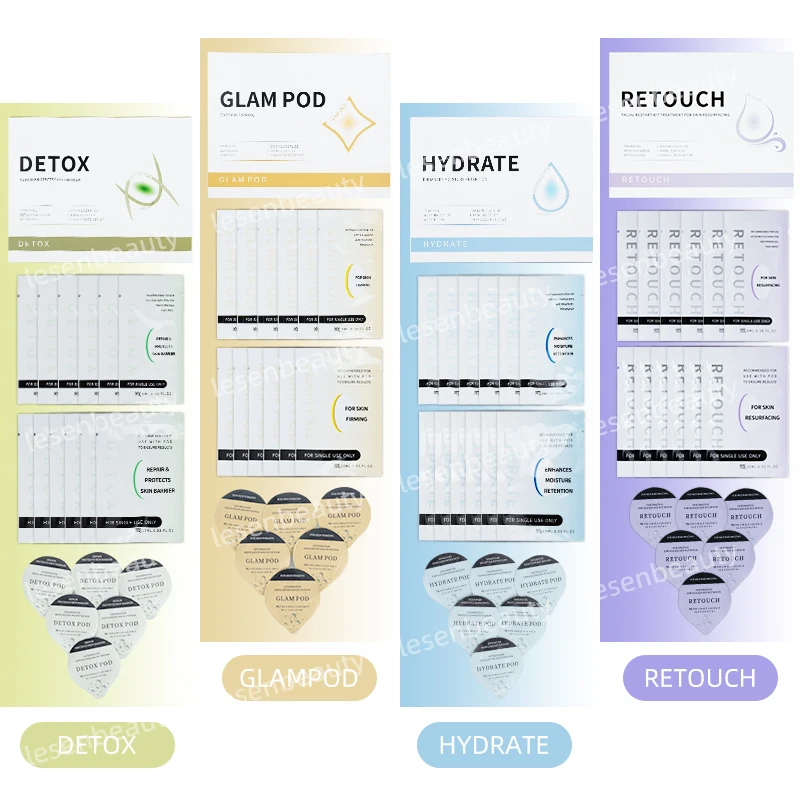 NEW-4-CO2-Oxygen-Kit-GLAM-DETOX-HYDRATE-RETOUCH-Pods-Revitalising-Skin ...