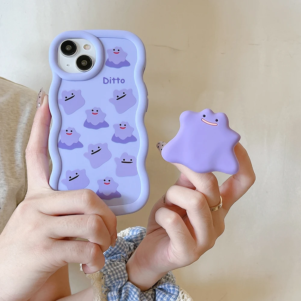 Cute Ghost Cartoon Grip Tok Holder Soft Wave Candy Phone Case for ...