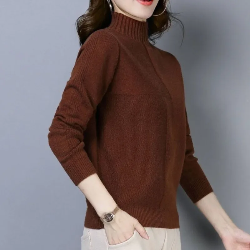 Women-s-Autumn-Winter-Solid-Pullover-Turtleneck-Paisley-Screw-Thread ...