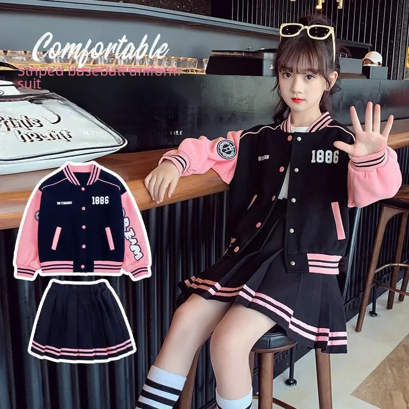 8-piece Spring Autumn Set Girls Baseball Clothes Trendy Fashionable ...