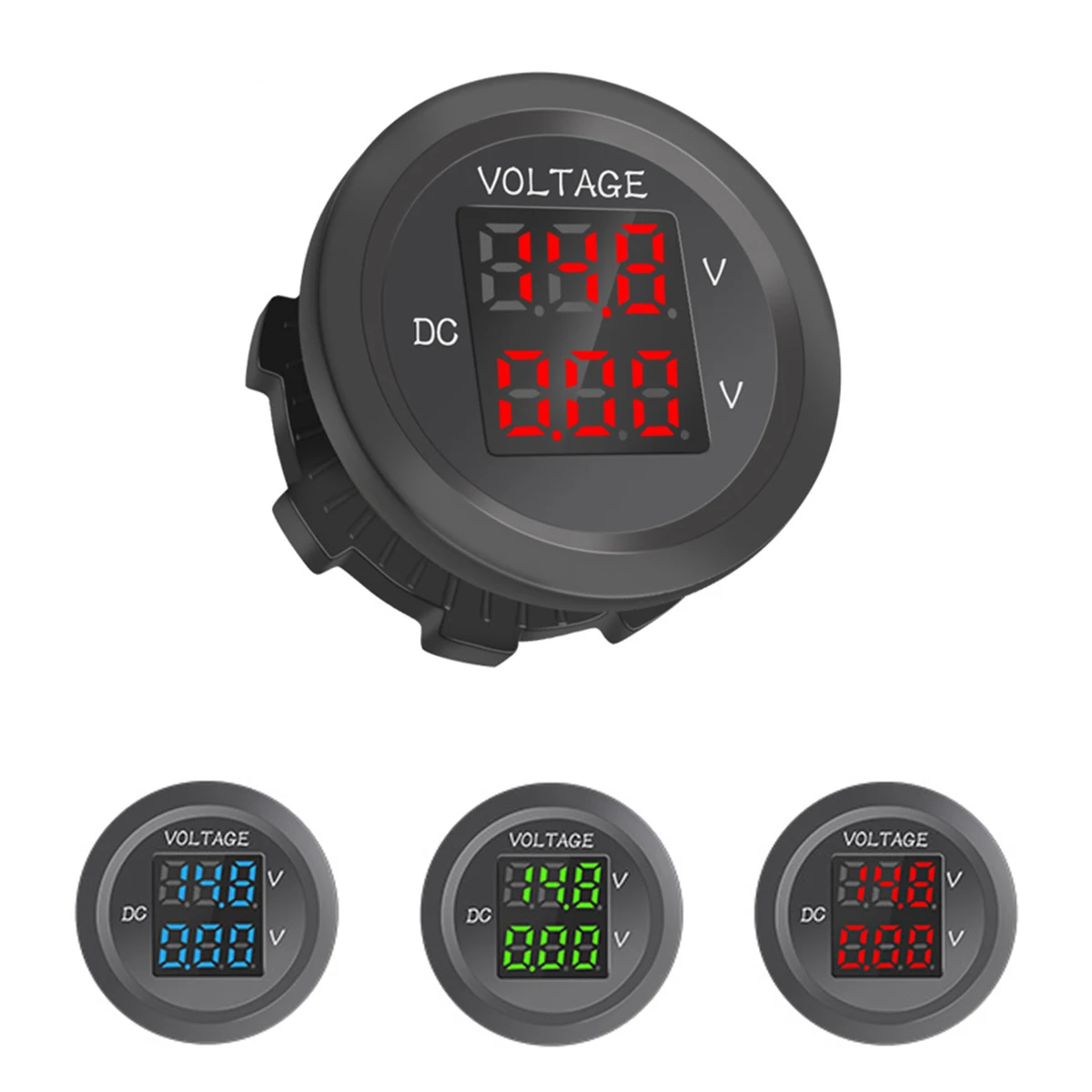 Car LED Waterproof Dual Voltage Three-Digit Mini Round Waterproof LED ...