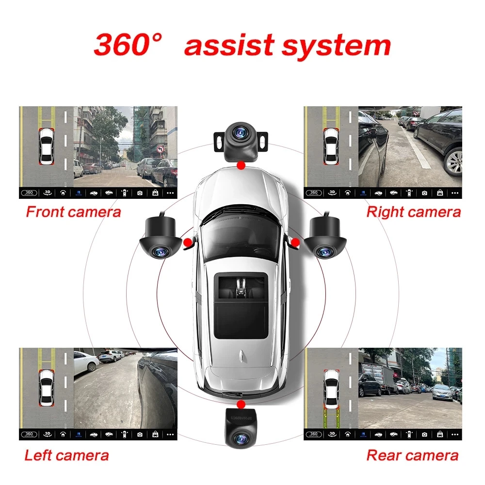 AHD 360 Camera Car Bird View System 4 Camera Rear/Front/Left/Right 3D ...