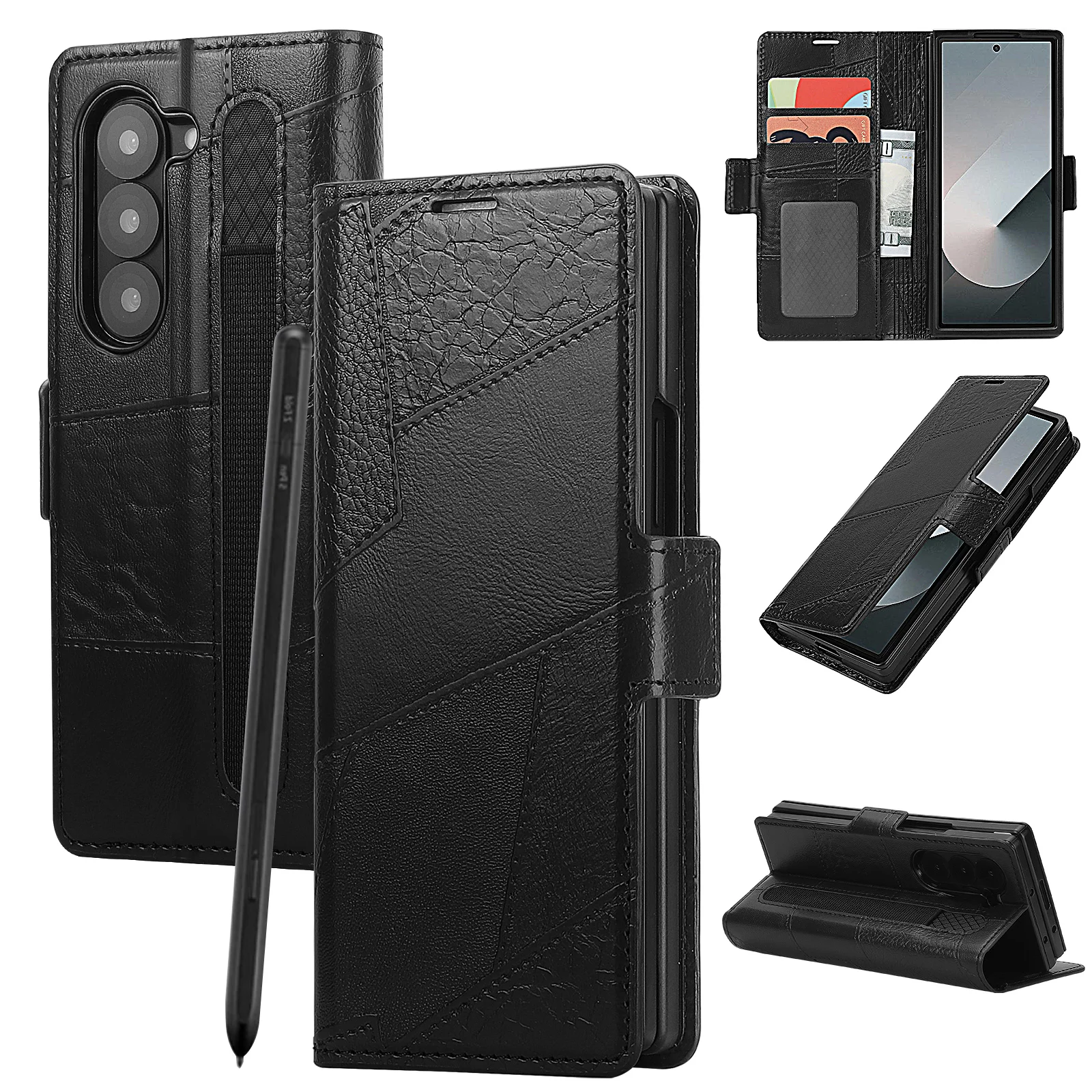 Business Flip Leather Wallet Phone Case for Samsung Galaxy Z Fold 7 6 5 ...