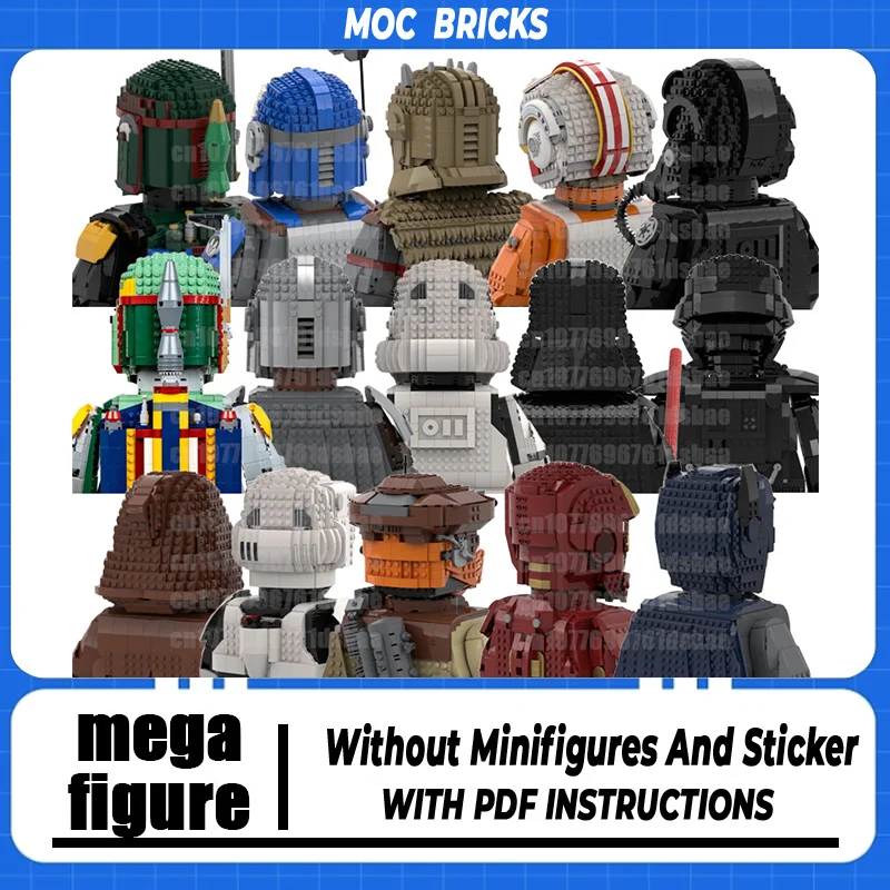 Moc-Building-Bricks-Star-Movie-Megafigure-Model-Head-Helmet-Technology ...