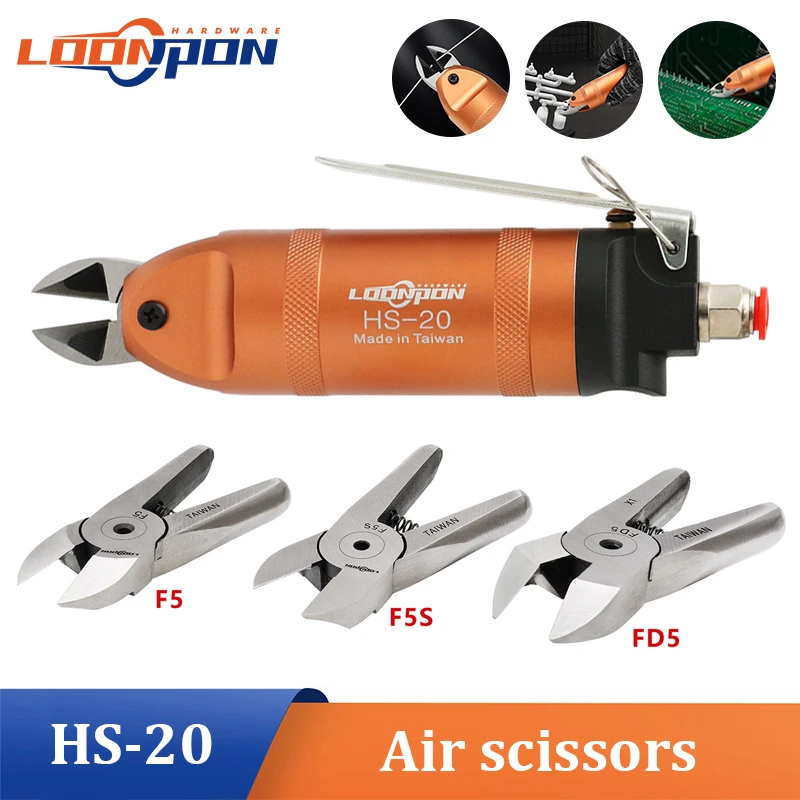 HS-20 Pneumatic Scissors Air Scissors Cutter Head Nipper Pneumatic ...