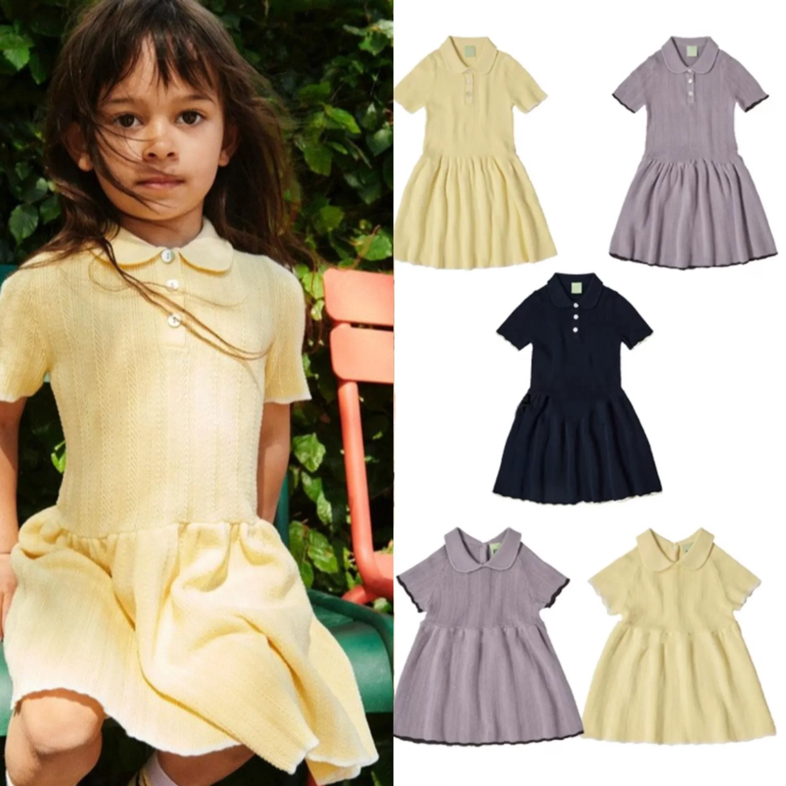 Girls-Clothes-2024-New-Summer-Brand-Designer-Knitted-Casual-Dress ...