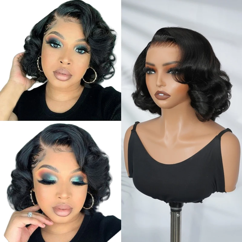 Alipearl Hair Loose Body Pre Cut Lace Side Part Bob Wig 5x7 Glueless ...