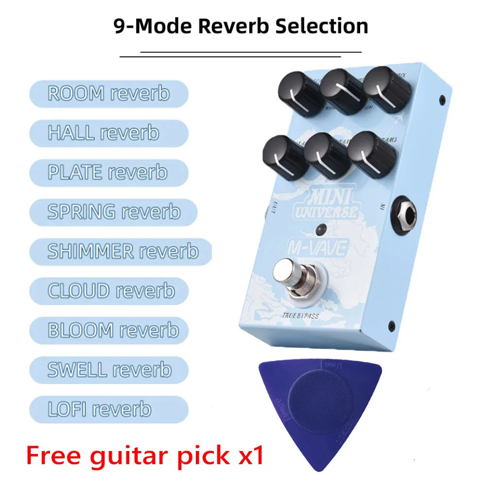 M-VAVE-Guitar-Effect-Pedal-Digital-Reverb-Pedal-Digital-Modeling ...