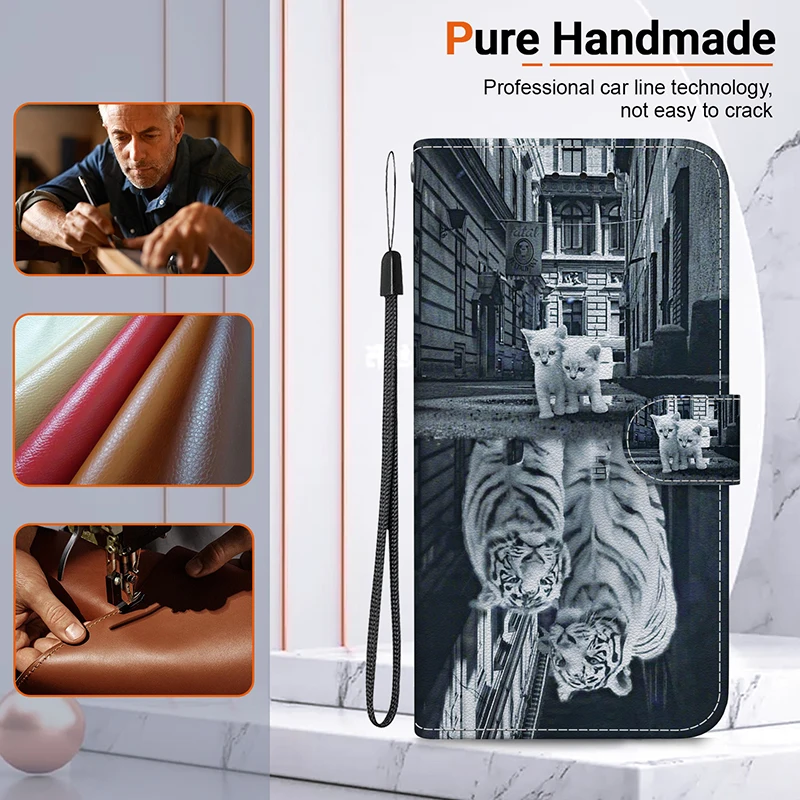 Stylish Magnetic Flip Wallet Case with Painted Patterns for Honor X8B (CH6)