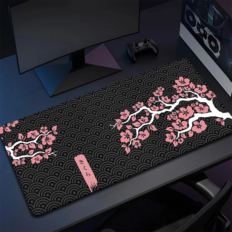 Large Gaming Mouse Pad XXL Sakura Desk Mat Computer Keyboard Mat Pink Cherry Blossom Mouse Mat ...
