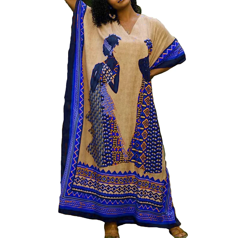 African Dresses For Women Fashion Kanga Africa Clothing Casual Robe ...