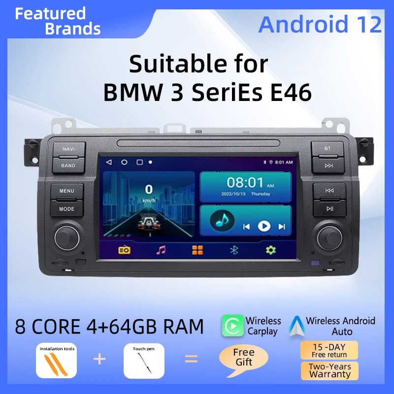 Android-12-Car-Multimedia-Player-For-BMW-E46-M3-Rover-75-Coupe318-320 ...