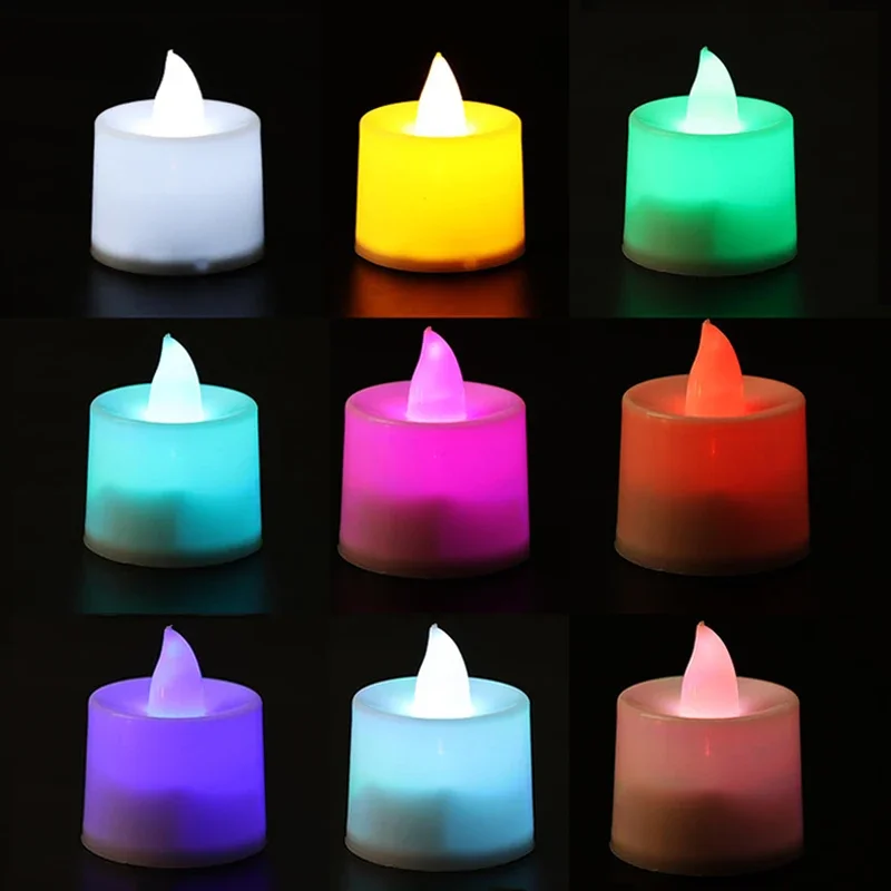 6-10Pcs-LED-Candle-Light-Plastic-Candles-Flameless-Tea-Lights-Battery ...
