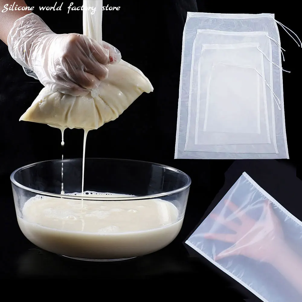 Silicone-World-Soy-Milk-Filter-Bag-Nut-Milk-Bag-Tea-Coffee-Oil-Yogurt ...