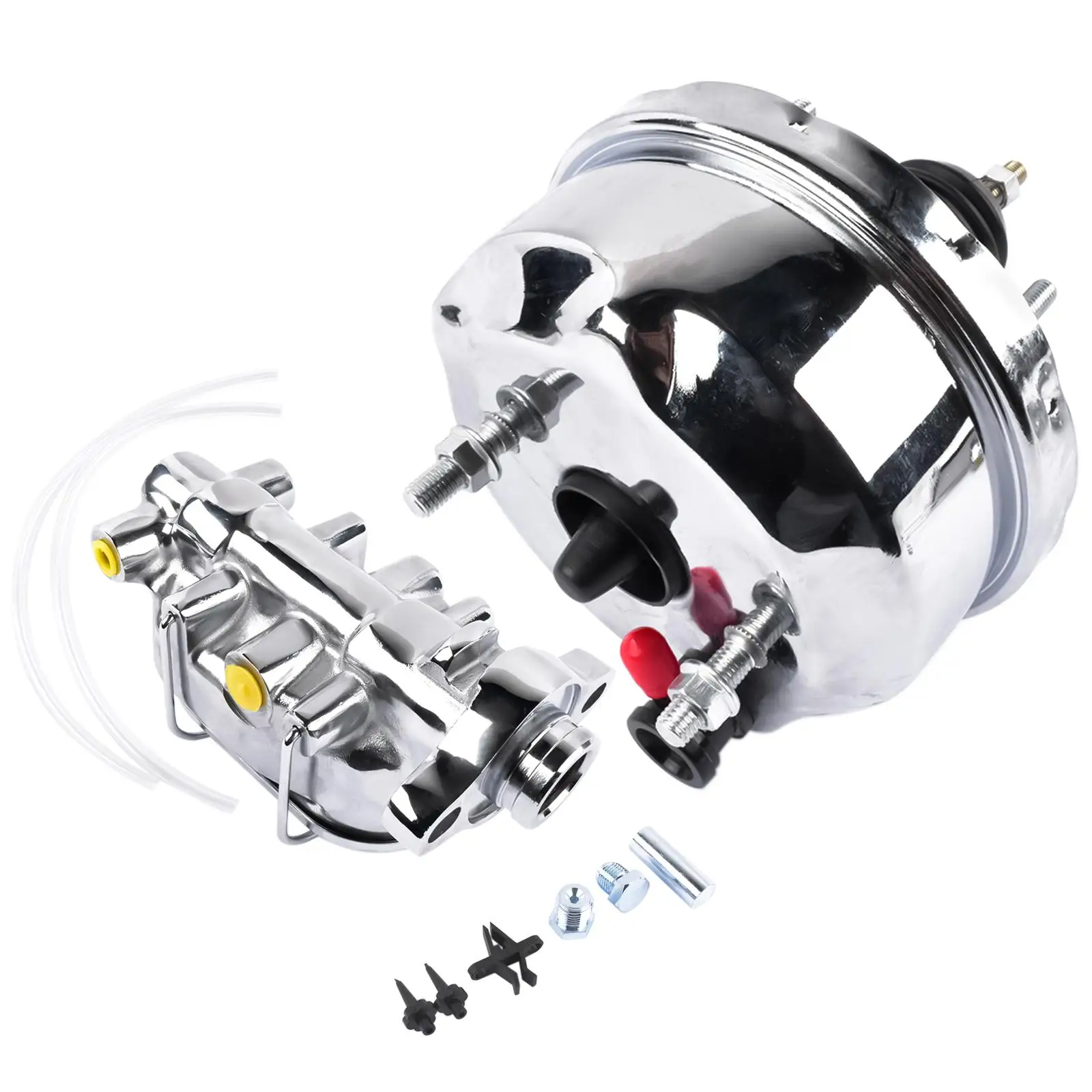Power-Brake-Booster-Chrome-Street-Rod-Rat-Rod-Bore-Top-Cilindro-Mestre ...