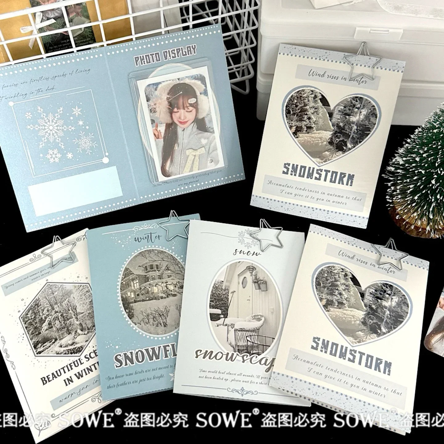 10Pcs-Korean-INS-Winter-Snow-Day-Card-2-Folding-Page-Kpop-3-inch-Photo ...