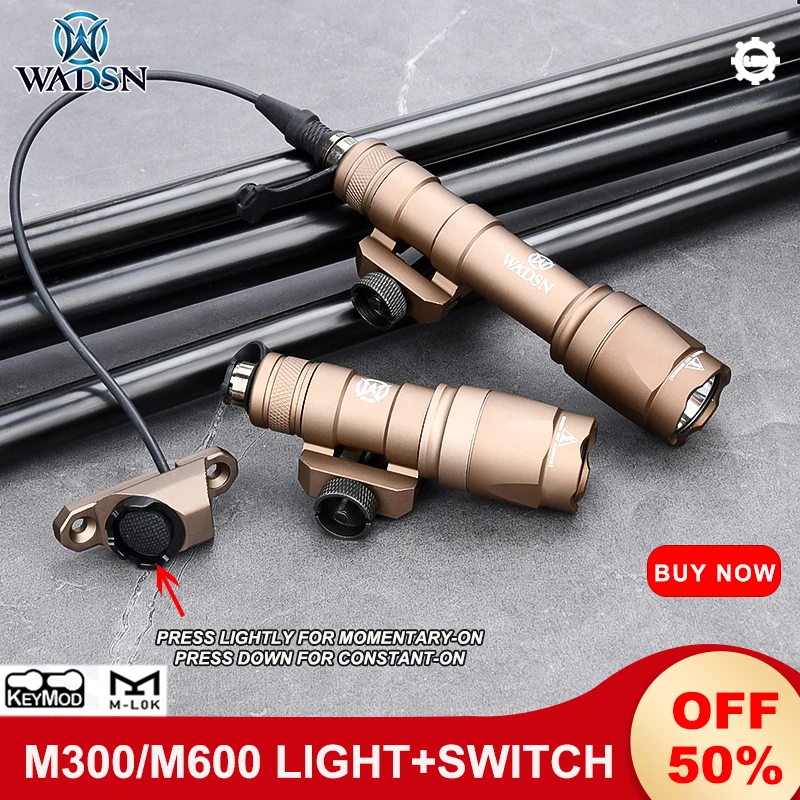 WADSN-Airsoft-M300-M600-Flashlight-M300A-Hunting-Weapon-Spotlight ...