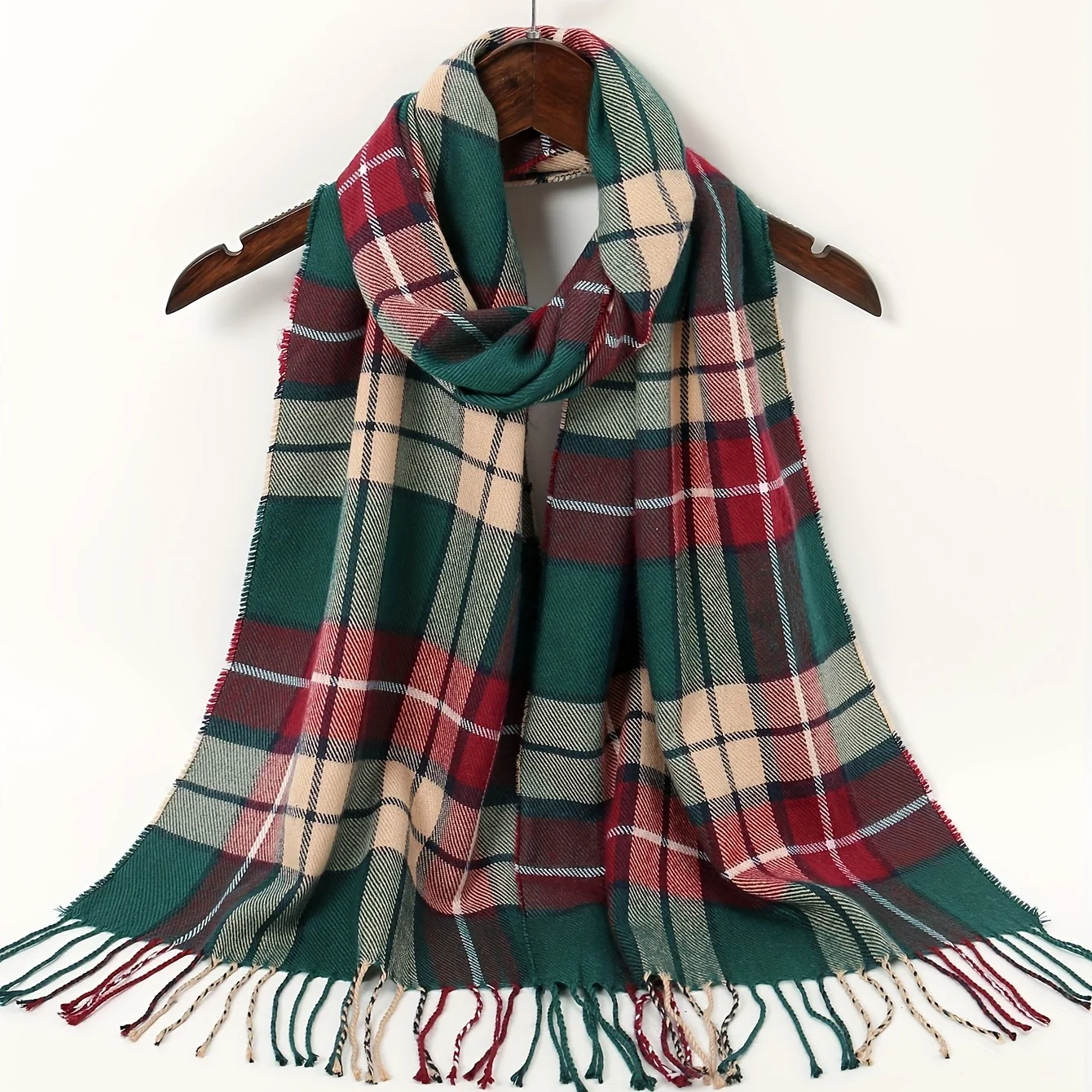 Long-Striped-Scarf-Simple-Thin-Plaid-Tassel-Shawl-Mature-Warm-Windproof ...