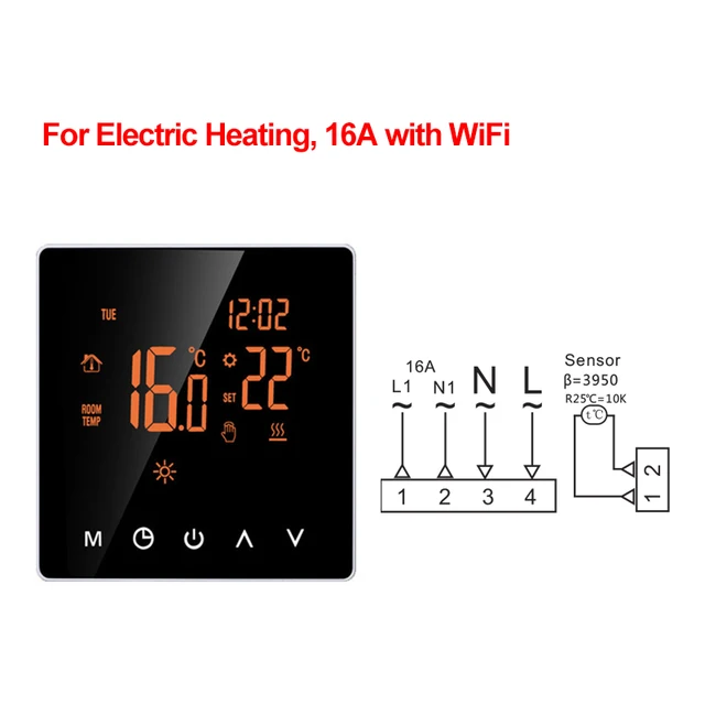 Minco Heat Me81 Tuya Wifi Smart Termosztát, Elektromos Padlófűtés Víz/Gázkazán Távirányító ...