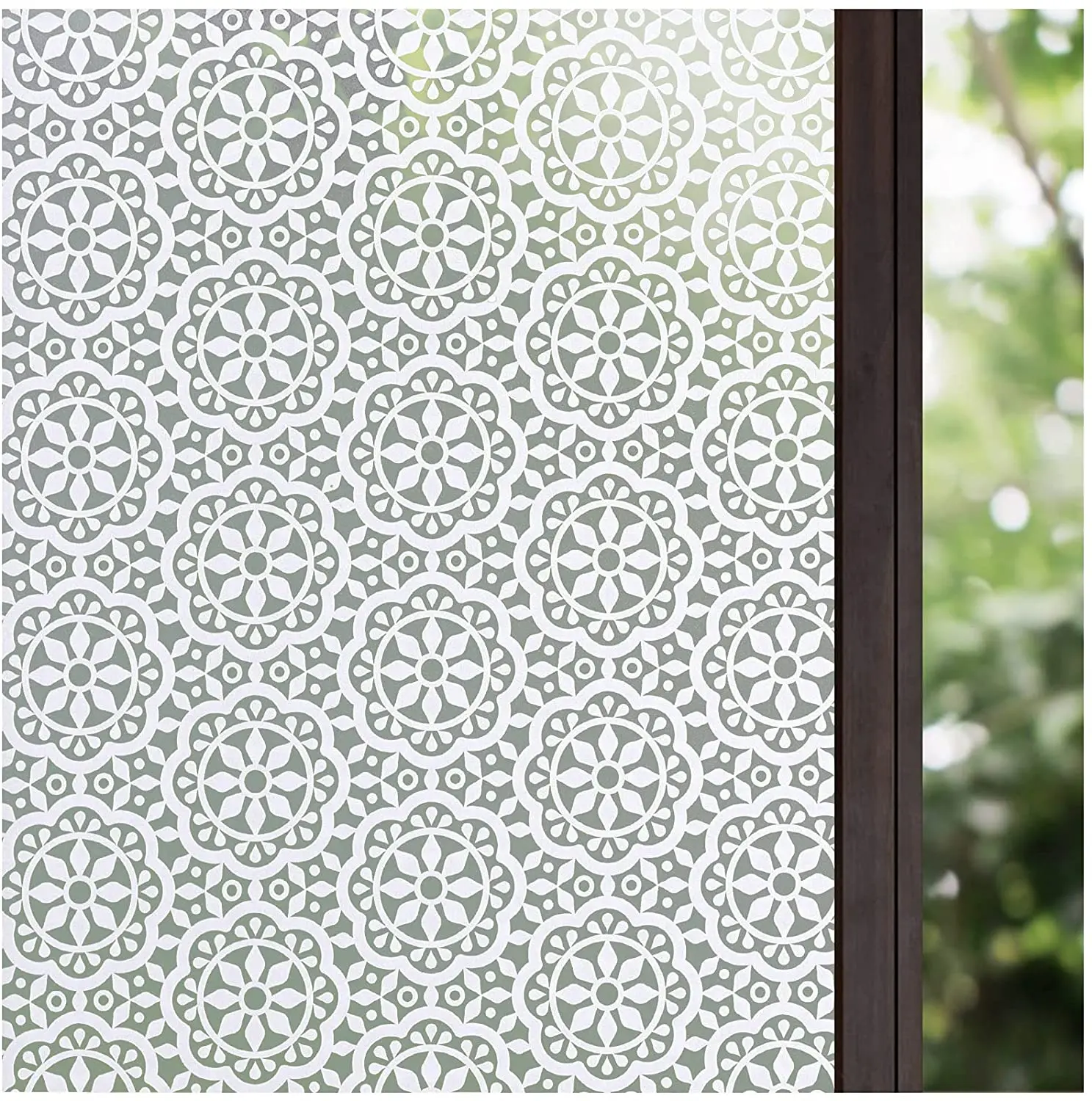 Frosted Window Film Privacy Stained Glass Film Decor Opaque Static Cling Self Adhesive Vinyl ...