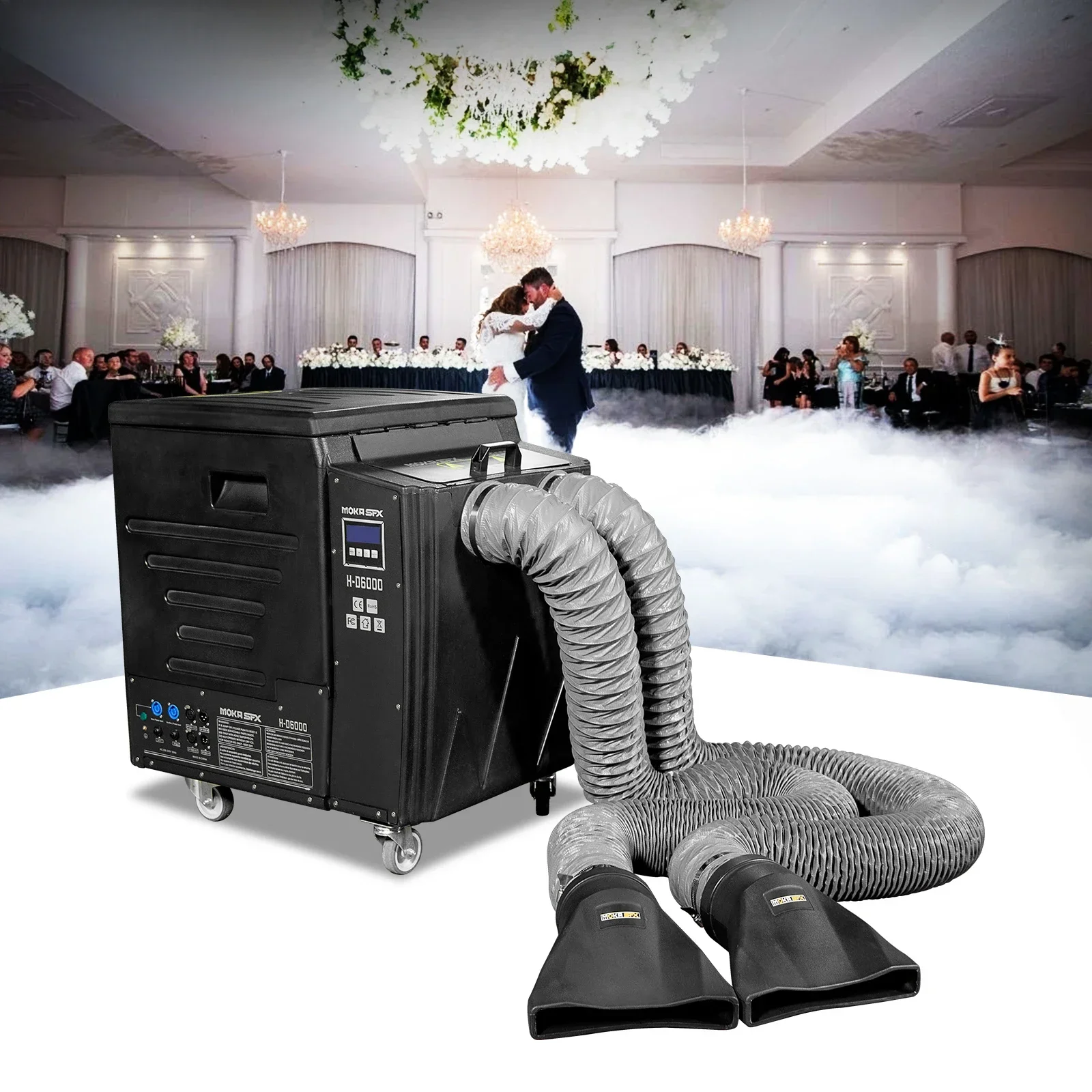 MOKA SFX High Capacity Dry Ice Machine 6000w DMX512 Low Smoke Machine ...