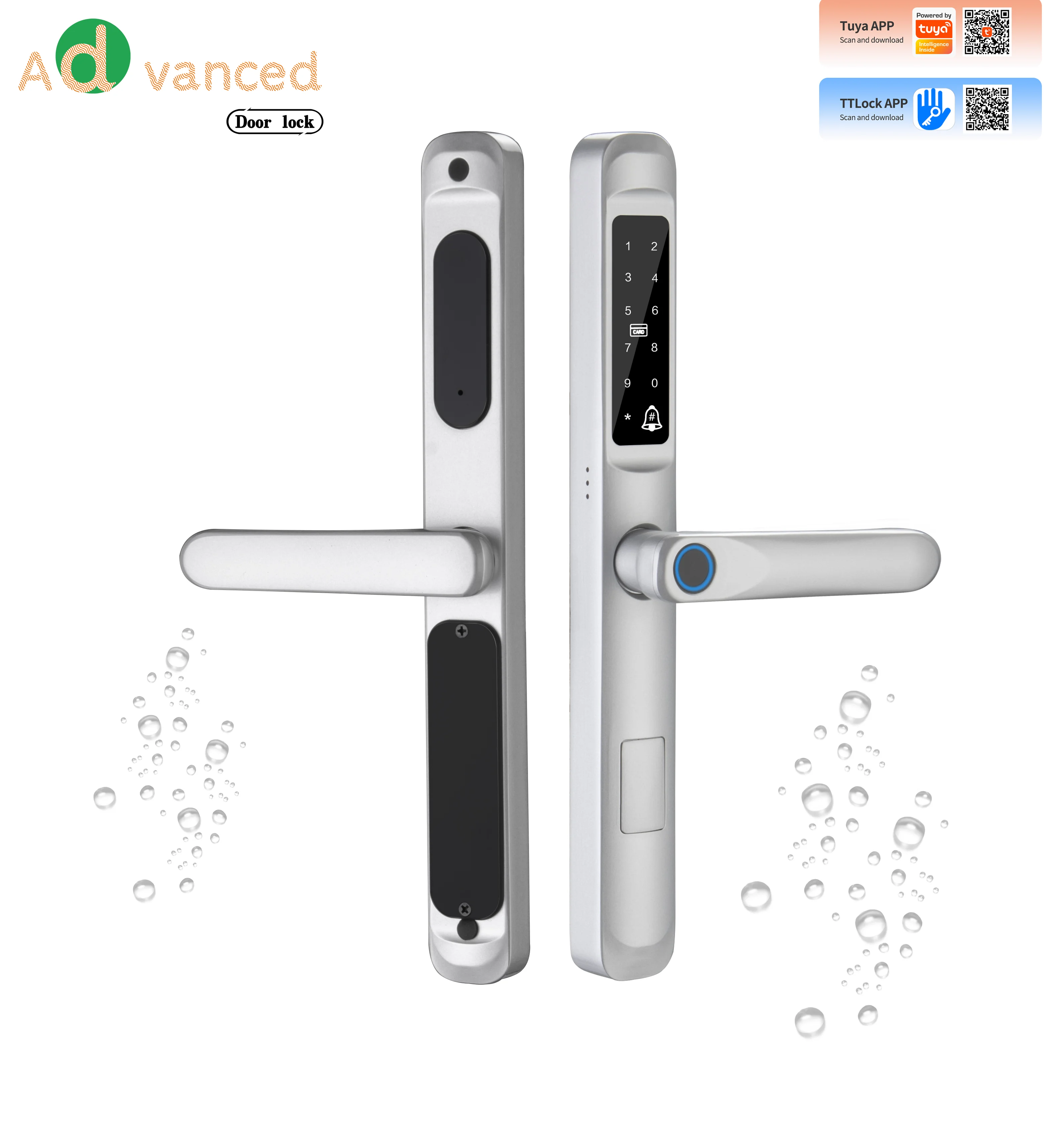 Exterior-rainproof-Gold-Smart-Aluminum-door-lock-3092-3592-mortise ...