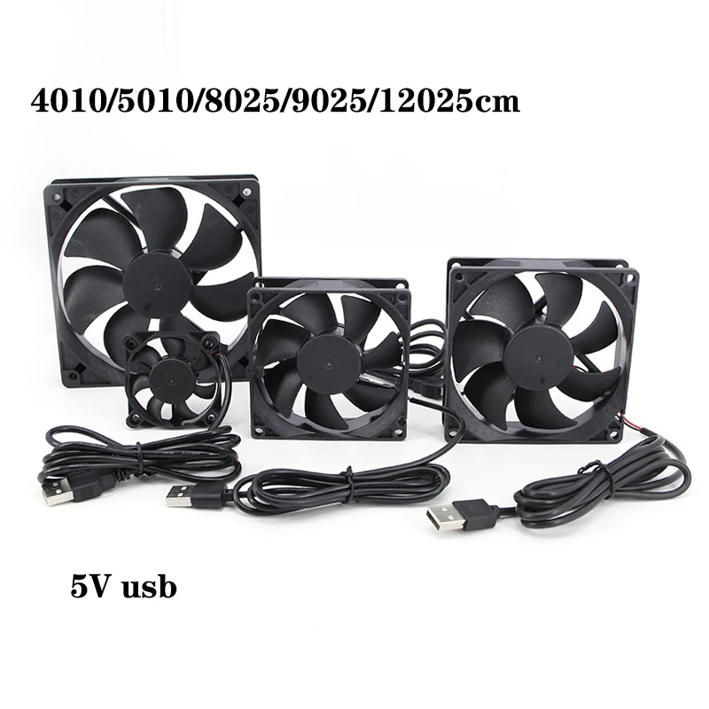 5V USB 4CM 5CM 80x80x25mm 4010 5010 5015 7515 7530 9025 male Power ...