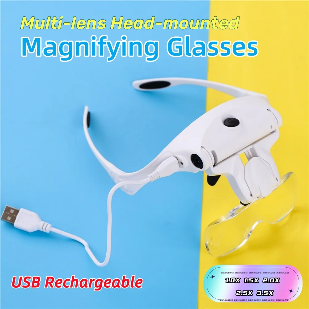 9892B2C-USB-Rechargeable-Multi-lens-Head-Mounted-Magnifying-Glasses ...