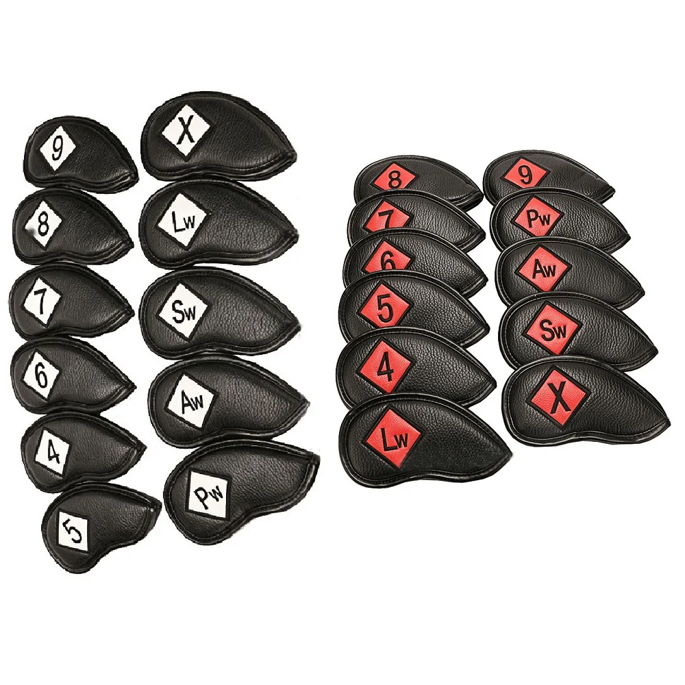 11Pcs-PU-Leather-Golf-Iron-Club-Head-Covers-Headcover-Set-with-Number ...