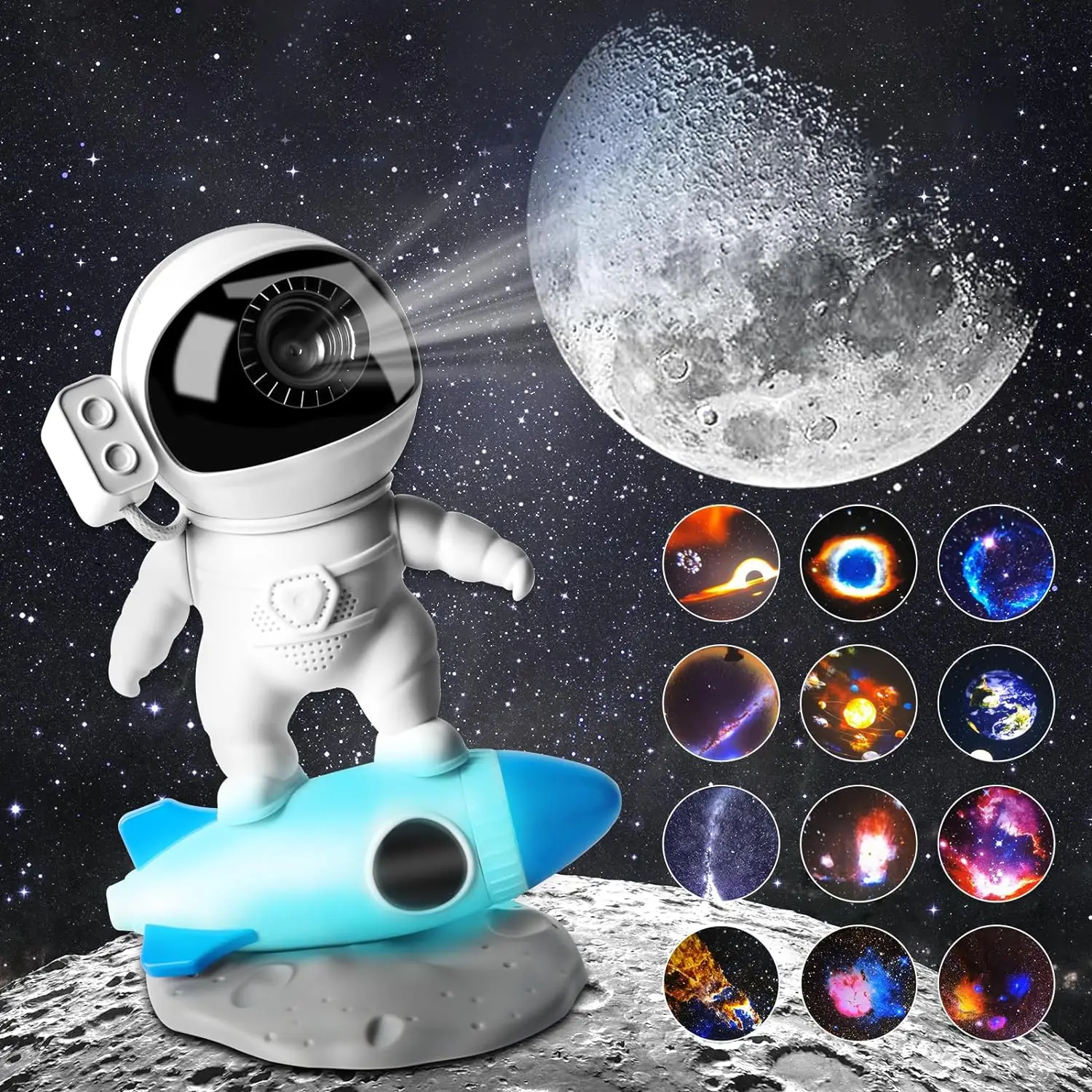 Rocket-Astronaut-Galaxy-Projector-Night-Light-and-13-in-1-Film-Sky ...