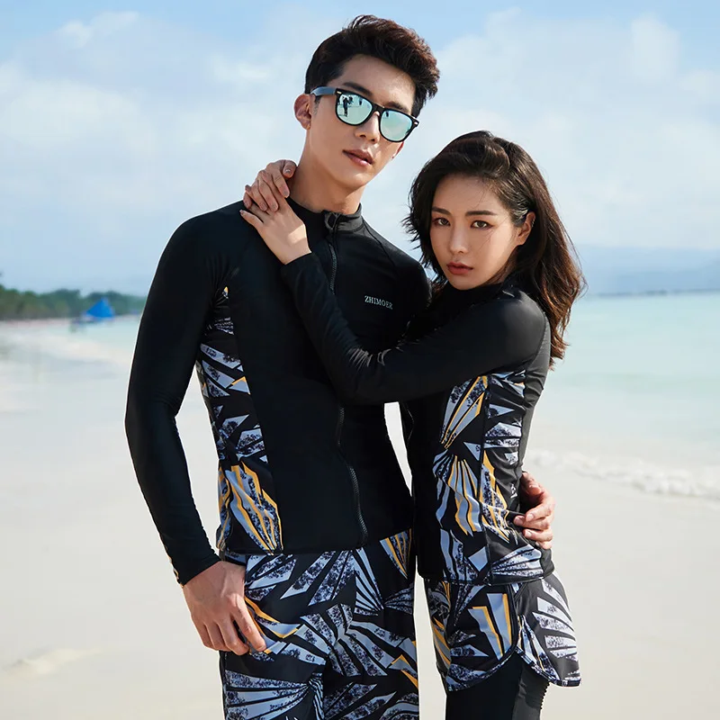 Rash-Guards-Men-Women-3-5-Pieces-Long-Sleeve-Shirt-Long-Pants-Couples ...