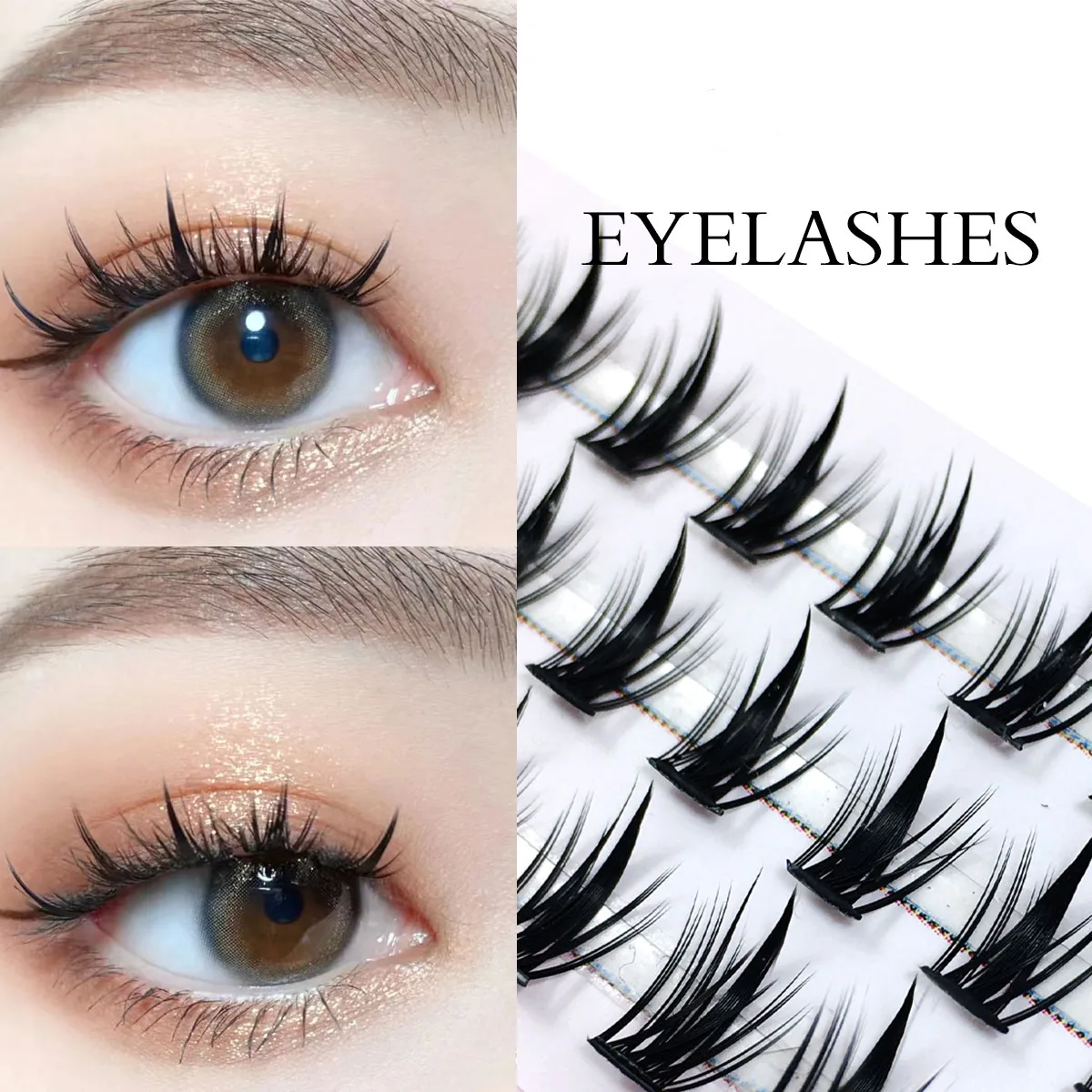 Hot Hand Made 3d Fulffy Eyelash Extension Segmented Flase Lashes ...