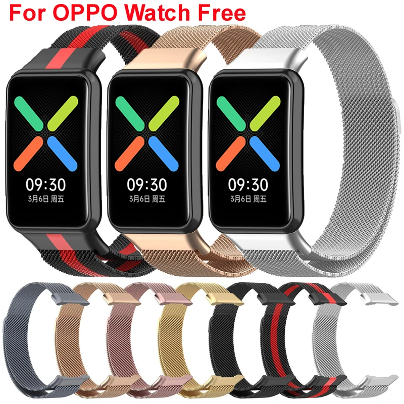 Stainless Steel Magnetic Loop Bracelet Band for OPPO Watch Free (Grey)
