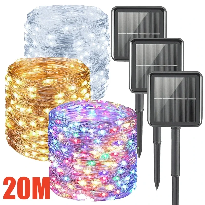 Guirnalda-de-luces-Led-solares-para-exteriores-guirnalda-impermeable-de-5M-10M-y-20M-para ...