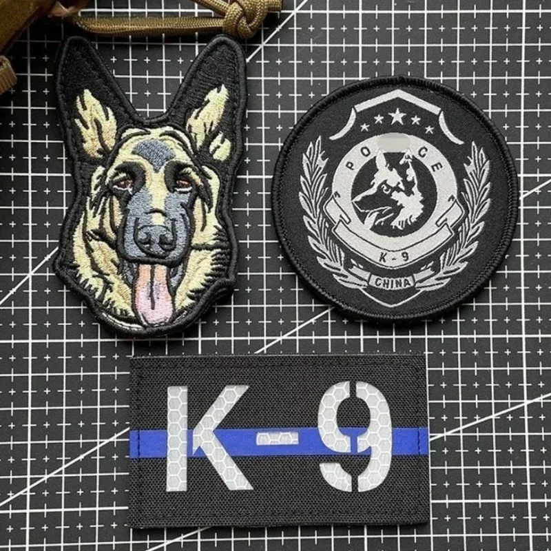 German-Shepherd-Reflective-Embroidery-Patches-Hook-Loop-Fastener-Cute-Cutu-Dog-K9-DIY-Morale ...